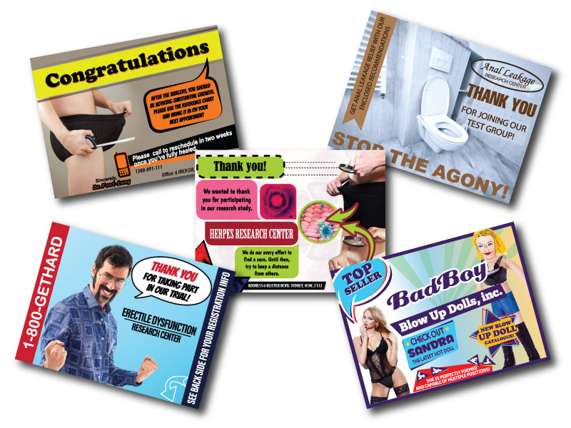 Embarrassing Postcards (for guys) - Glitter Bomb Your Enemies